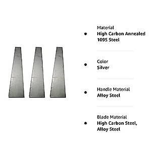 AbbottoKaylan Knife Blade Steel Knife Blanks- High Carbon Annealed, 1095 Knife Making Billets,1.57 Inch x 12 Inch x 0.16 Inch, 3 Pack