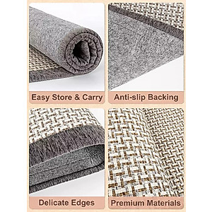 What-Essentials: Waterproof Machine Washable Kitchen Mat. Non-Skid Kitchen Mat. for in Front of Stove and Sink. Two Piece Combo Set. Anti-Fatigue Mat. Easy to Clean Rug. Stain Resistant Kitchen mat