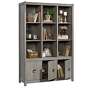 Sauder Cannery Bridge Storage Wall, L: 48.35" x W: 15.67" x H: 71.97", Mystic Oak