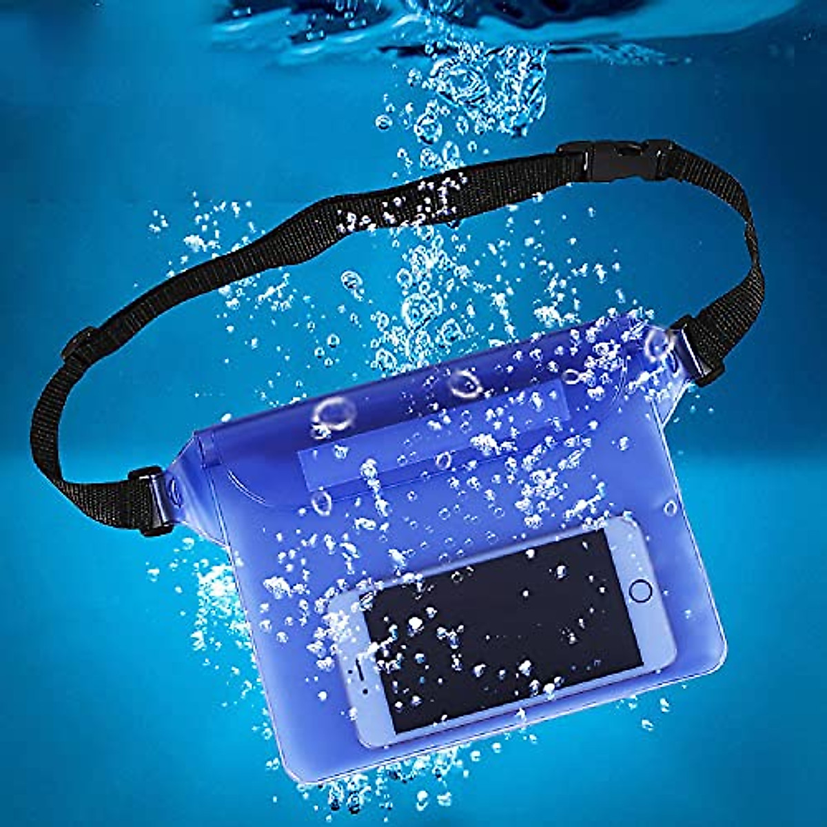 AFXOBO Waterproof Phone Waist Bag, Underwater Activity Waterproof Mobile Phone Pocket with Zippers for Boating Swimming Snorkeling