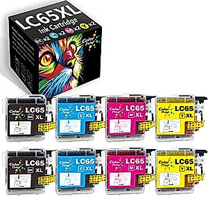 ColorPrint 8-Pack Compatible Ink Cartridge Replacement for Brother LC-65 LC65 Black LC 65 Used for MFC-J615W MFC-290C MFC-5490CN MFC-790CW MFC-J630W MFC-490CW MFC-5890CN MFC-5895CW Printer (2B2C2M2Y)