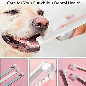 LINGXIYA Pet Dog Toothbrush, Extra Soft Dog & Cat Toothbrushes Dental Cleaning Brushes for Puppy Small Dog and Cat Dogs Teeth Dental Health 2 Pack Kit (White/Green)