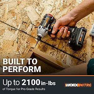 Worx Nitro 20V Brushless 1/2" Hammer Drill Cordless and 1/4" Cordless Impact Driver Combo Kit, Cordless Drill Set with Storage Bag Power Share Compatible WX971L – (Batteries & Charger Included)