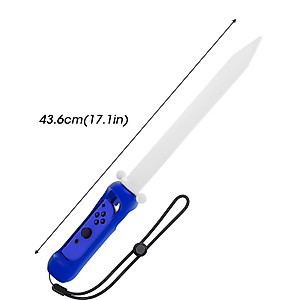 LED Game Sword for Nintendo Switch Joy-Con, Hand Grip for Skyward Sword Switch Game with Hand Strap - Dark Blue