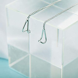 925 Sterling Silver Tassel Threader Dangle Earrings Teardrop Long Chain Ear Line for Women Girls