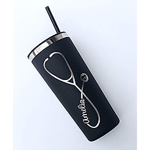 Maars® Laser Engraved Personalized Nurse 20 or 22 oz Tumbler with lid and straw- Nurse Gift, Doctor Gift, Nurse Assistant, Nursing Student, Medical Assistant Tumbler, Nurse Graduate Gift