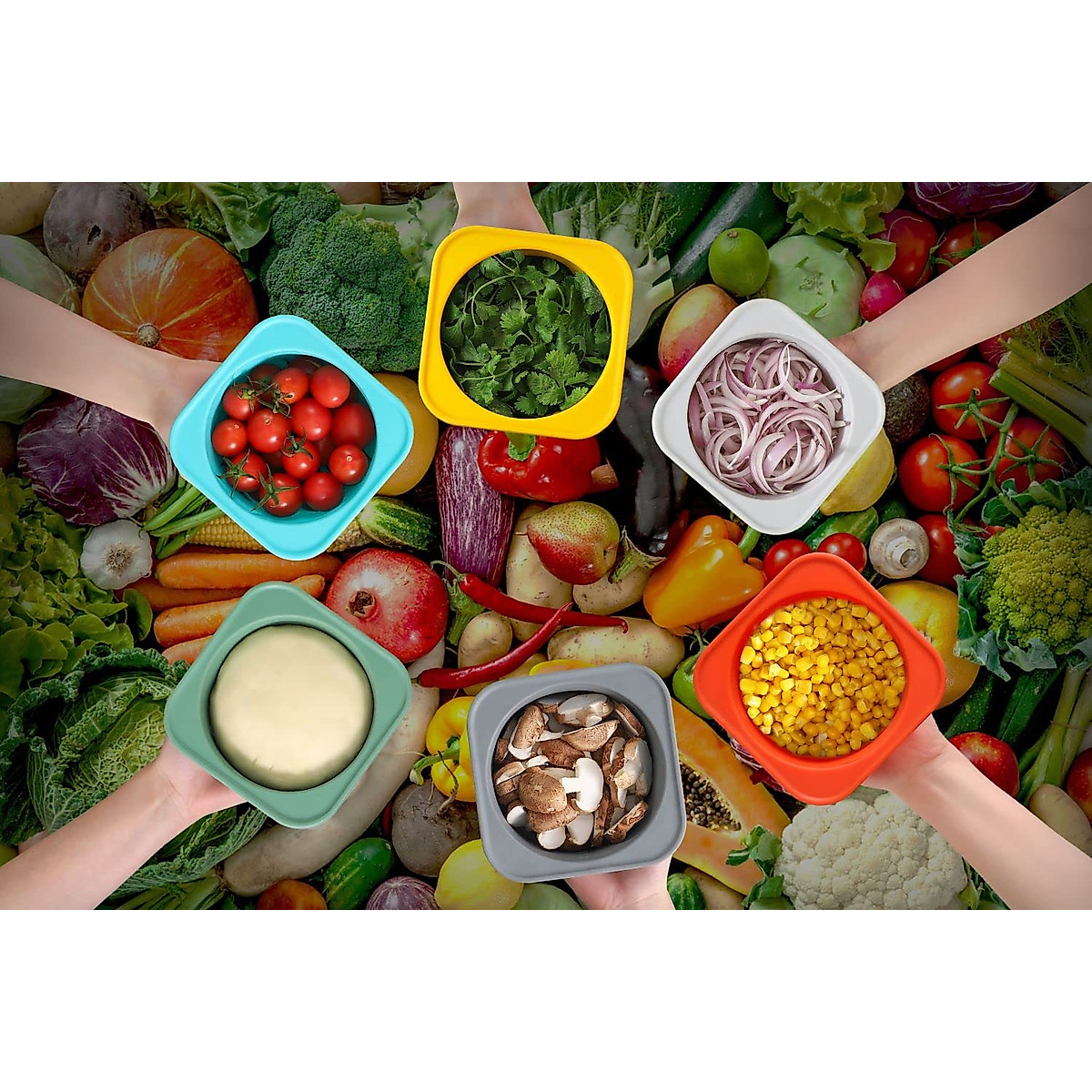 KEVJES Stackable Silicone Artisan Pizza Dough Proofing Proving Containers with Lids-2/3/4/5 pack-500ml portion (Grey, 2 PACK)