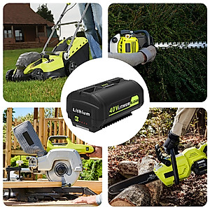 CHAUNVEN OP4060 6.0Ah 40V Battery Replacement for Ryobi 40 Volt Battery Lawn Mower 40V OP4040 OP4060 OP4050 Lithium ion Battery