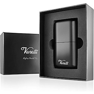 VONETTI Alpha Shield Bello - Premium RFID Signal Blocker Box - Smart Car Key Faraday Signal Protector, Keyless Go RFID Blocking Case, Crypto Wallet Safe Box, Signal Blocker Faraday Tin (Black)