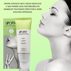 LIPOFIX Advanced Neck Firming Cream - Intensive Rejuvenating - Anti-Aging Moisturizer for Neck and Decollete - Day and Night Skincare
