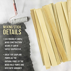 Custom Shop Craft and Paint Sticks - (Pack -100 Sticks) 12" Inch Premium Grade Wood Stirrers/Paddles - Use for Wood Crafts - Paddle to Mix Epoxy Resin or Paint -Garden Sign Post Sticks/Paddles