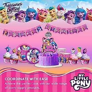 Treasures Gifted Officially Licensed My Little Pony Birthday Banner - My Little Pony Happy Birthday Banner - My Little Pony Birthday Party Supplies - My Little Pony Party Decorations for Walls
