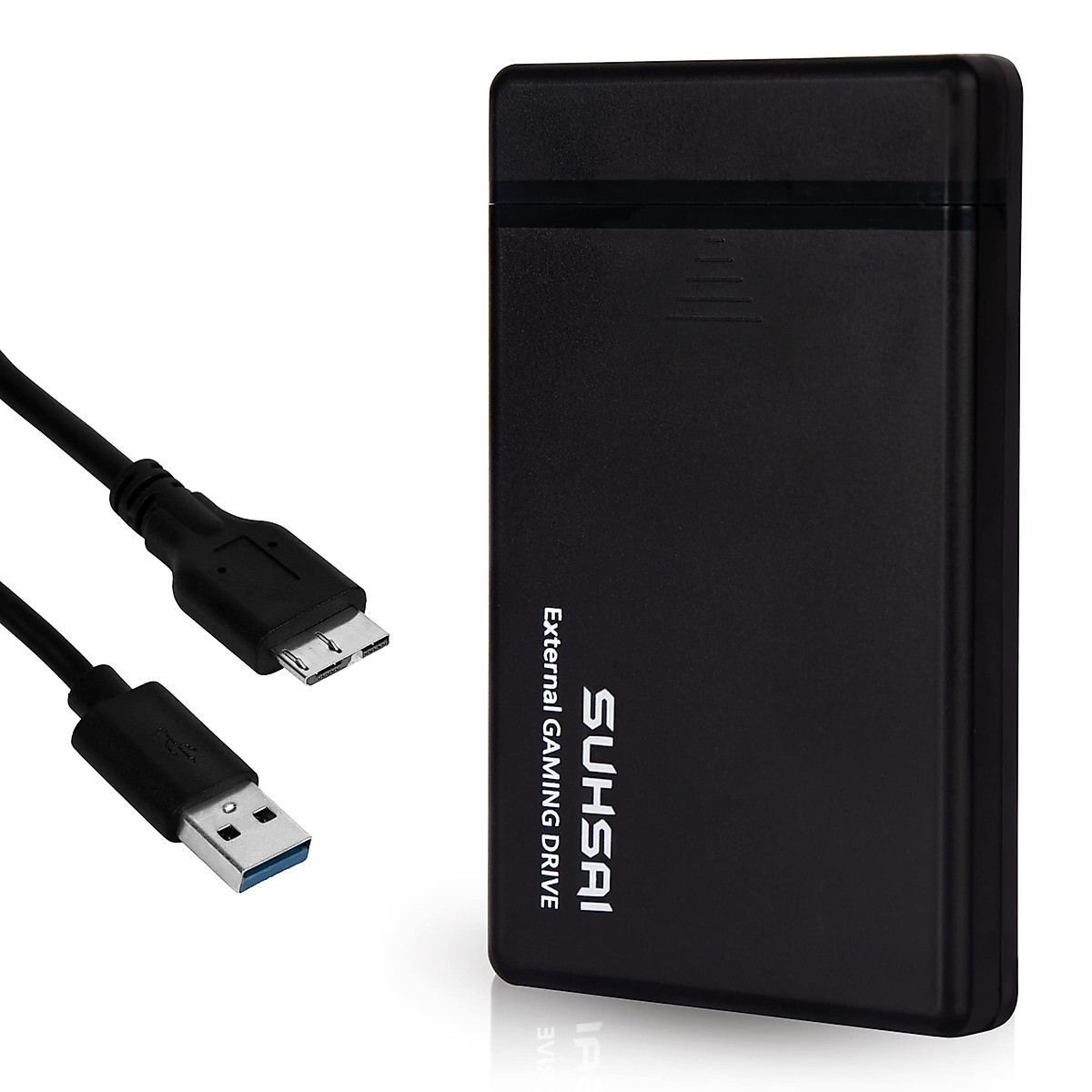 Suhsai External Hard Disk for Gaming, USB 3.0 Portable HDD Storage & Backup Drive for Laptop, Desktop, Playstation Xbox Game - Suitable with Windows, Mac, Game Console, PS4, PS5 (320GB - Black)