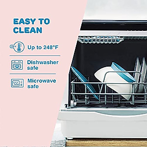 FLYTTA FADI Toddler Bowl Baby Bowl Suction Bowl Baby Feeding Set Suction Cup Bowl with Silicone Lid and Baby Spoon First Stage Self Feeding Baby Utensils Suction Bowls for Baby - Ocean Blue