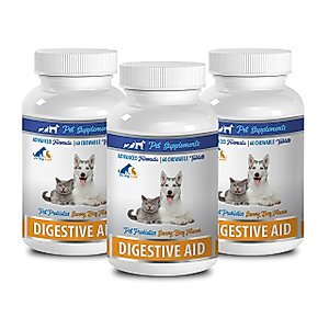 Dog Digestive Support - PET Digestive AID - for Dogs and Cats - PET PROBIOTIC - Chews - lactobacillus acidophilus Dogs - 3 Bottle (180 Treats)