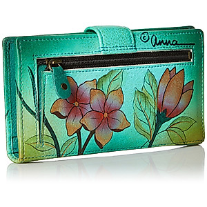 Anna by Anuschka womens 1833 Wallet Hand Painted Genuine Leather, Birds in Paradise Green, One Size US