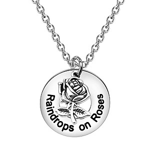Lywjyb Birdgot Drama Gift Raindrops on Roses Gift Broadway The Sound of Music Necklace Gifts for Women (Raindrops ne)