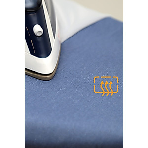 SAVUK Ironing Board Cover and Pad Standard Size 18x49 inch, Large Extra Wide, Adjustable Elastic Edge Fit, Extra Thick, Heat Reflective, Non Stick Scorch and Stain Resistant (18" X 49", Blue)