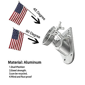 American flag with pole,Flag poles kit for 3 x 5 Flags Holder,Including 100% Polyester Flags, 6 FT stainless steel No Tangle Spinning Pole and 2-Position Flag Pole Bracket（American flag）