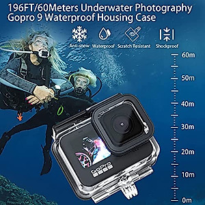 Artman Waterproof Case for GoPro Hero 11/10/9 Black, 60M/196FT Underwater Protective Diving Case with Bracket Mount Accessories +12 Anti-Fog Inserts Fully Compatible with GoPro Hero 11/10/9 Black