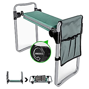 H&GT Upgraded 2022 Garden Kneeler and Seat | Gardening Stool and Kneeler for Seniors to Prevent Knee & Back Pain, Gardening Gifts for Grandparents, Mom & Dad | Holds Up to 330lbs