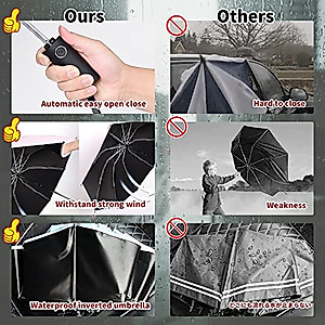 GENMAI SOEASY Umbrella for Rain, Sun Umbrella Windproof Travel Compact Folding Umbrella, Light Automatic Portable Compact Large Car UV Umbrella for Walking,Big Pink Umbrella for Men and Women