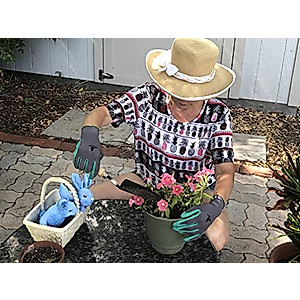 Garden Gloves Women and Men 2 pairs, Super Grippy Texture for Gardening and Work Activities - S,M,L Sizes (Medium)