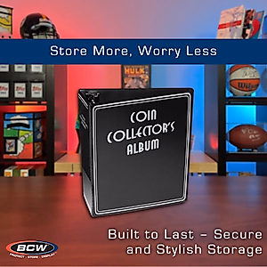 BCW Album - Coin Collectors - Black | 3-Inch Binder | Holds 90 Pages