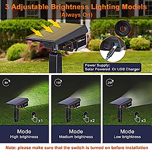 LEREKAM Solar Spot Lights Outdoor, IP65 Waterproof 40 LEDs Solar Landscape Spotlights,USB & Solar Powered Wall Lights Dark Sensing Auto On/Off,3 Modes Outdoor Solar Garden Lights for Yard Porch 2 Pack