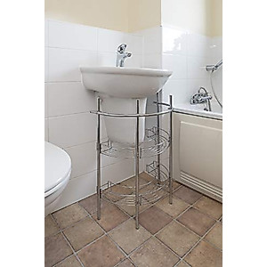 Croydex Mild Steel Pedestal Storage Unit with Shelves and Towel Rail