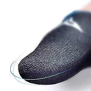 Mobile Game Non-Slip Finger Sleeves for PUBG Phone Games Touch Screen Finger Caps Gloves Sweat-Proof Thumb Cover Mobile Phone Accessories(1 Pair) (Yellow-Black)