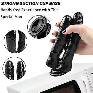 Realistic Design Dual Head Dildo G-spot Stimulation with Powerful Suction Cups, Suitable for Men and Women Play, Stimulate Vaginal and Anal Orgasm Men and Women Sex Toys