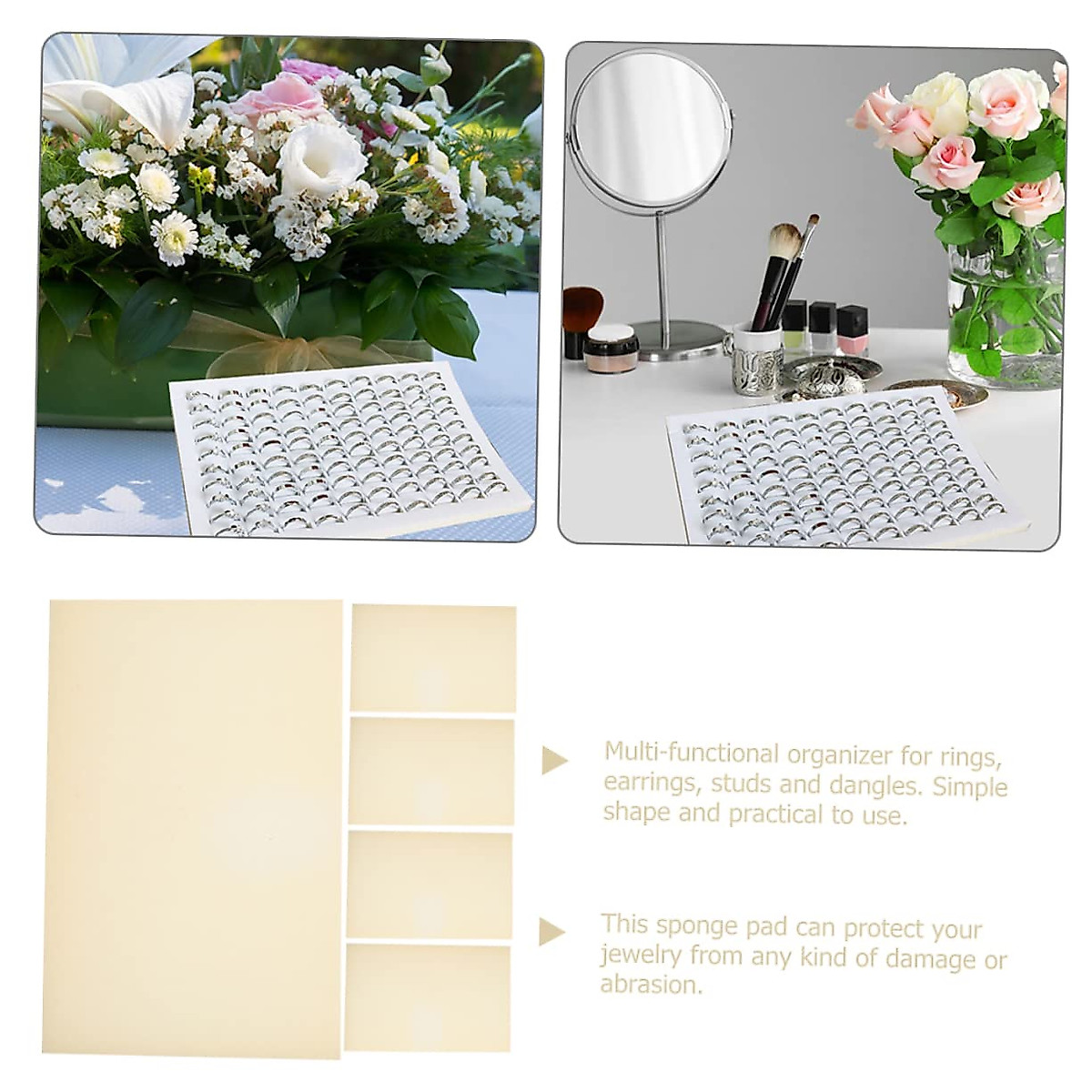 NOLITOY 5pcs Storage Box Sponge Pad Ring Earring Display Pad Jewelry Foam Insert Jewelry Insert Display Mats Black Foam Ring Insert Hoop Earring Jewelry Sponge Insert White Props Earrings