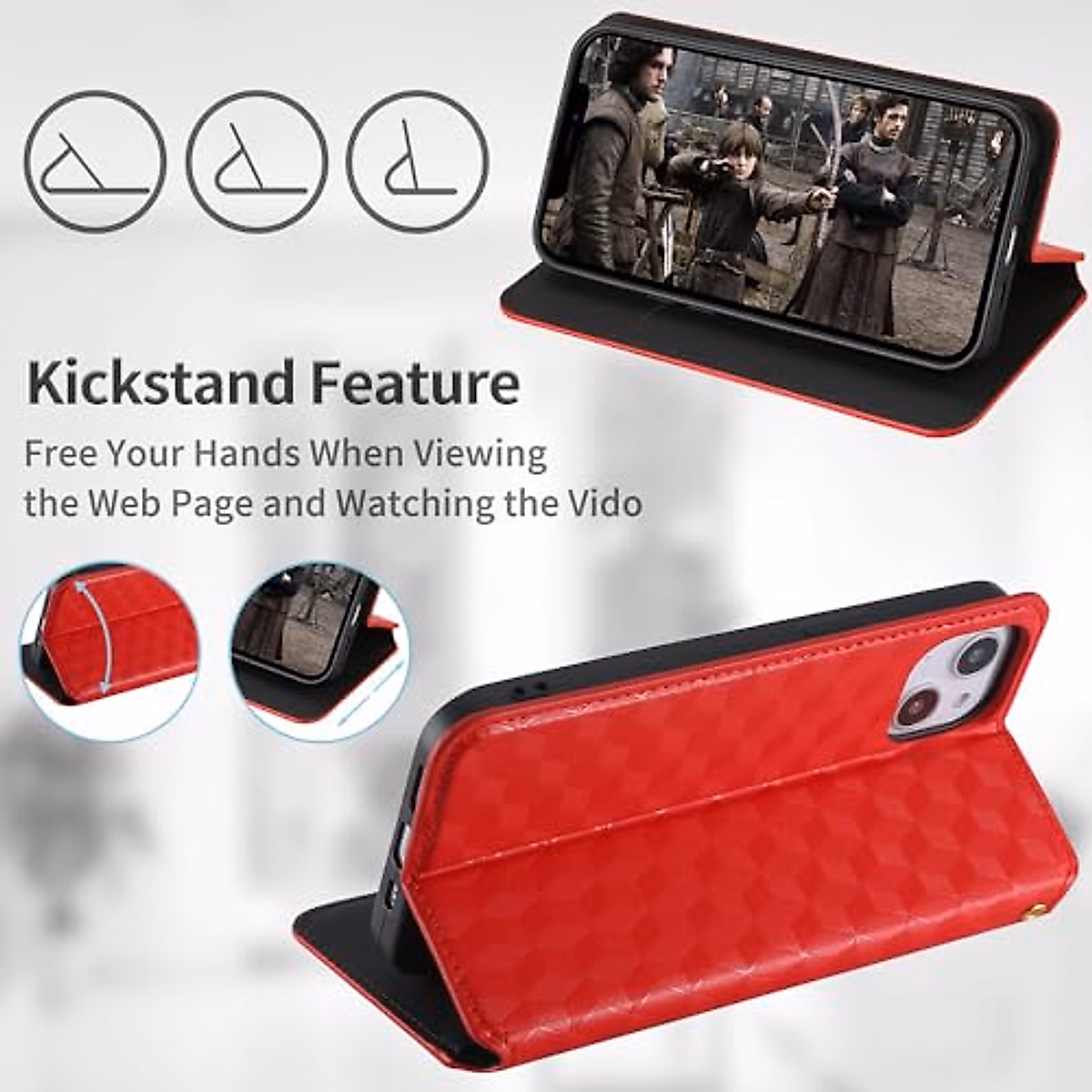 Compatible with Oppo Reno 6 Pro 5G Case,Compatible with Oppo Reno6 Pro 5G PEPM00 CPH2249 PU Leather Kickstand with Card Holders Flip Magnetic Closure Protection Phone Wallet Cover Hong