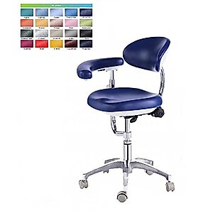 Aphrodite Dental Stool Assistant Stool Dental Assistant Chair PU Leather Height Adjustable by Purple-Violet