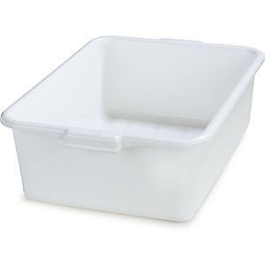 Carlisle FoodService Products N4401102 Comfort Curve™ Ergonomic Wash Basin Tote Box, 7" Deep, White (Pack of 12)