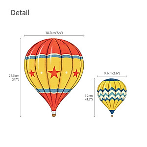 DECOWALL DS-8011 Colourful Hot Air Balloons Kids Wall Stickers Wall Decals Peel and Stick Removable Wall Stickers for Kids Nursery Bedroom Living Room (Small) d?cor