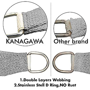 KANAGAWA Sun Shade Sail 10'x13' Grey Rectangle UV Block Canopy Awning Shelter Fabric Cloth Screen for Outdoor Patio Garden Backyard Activities