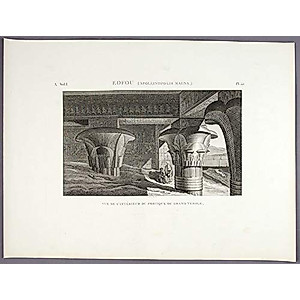 Edfou (Apollinopolis Magna.) Vue de l'Interieur du Portique du Grand Temple.