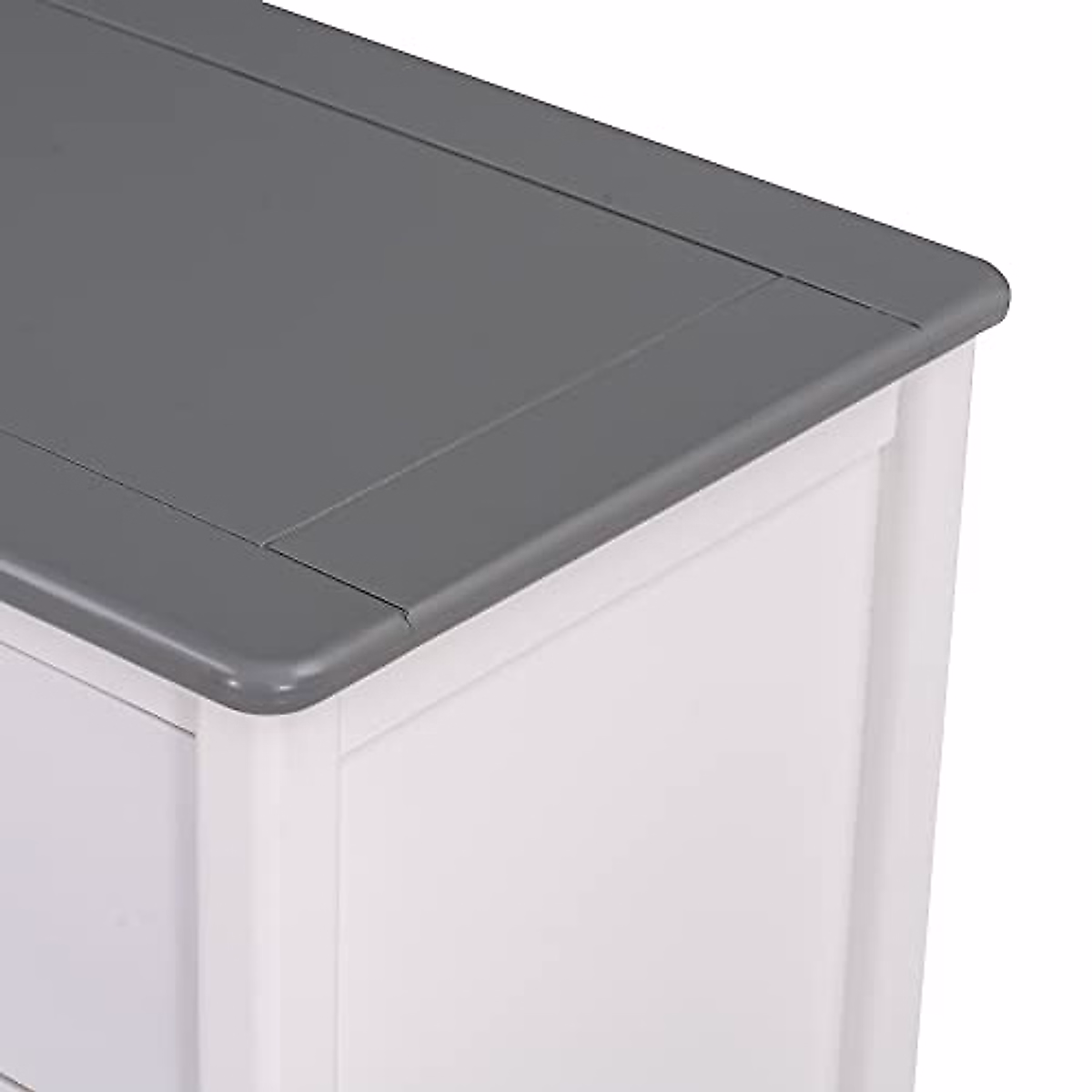 Merax Dresser, White+Gray Modern Rustic Wood 6 Drawers, Wide Storage Cabinet for Kids, Baby Closet, Clothes, TV Stand for Bedroom Childern Room