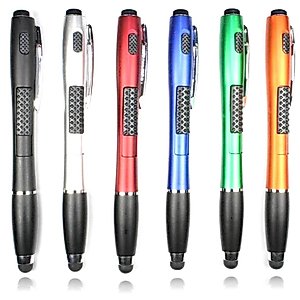Stylus Pen [6 Pcs], 3-in-1 Multi-Function Touch Screen Pen (Stylus + Ballpoint Pen + LED Flashlight) for Smartphones Tablets iPad iPhone Samsung etc