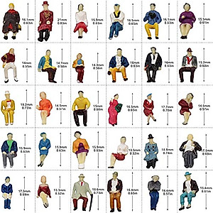 P8711 60pcs HO Scale 1:87 All Seated People Sitting Figures Passengers Model Desktop Decoration