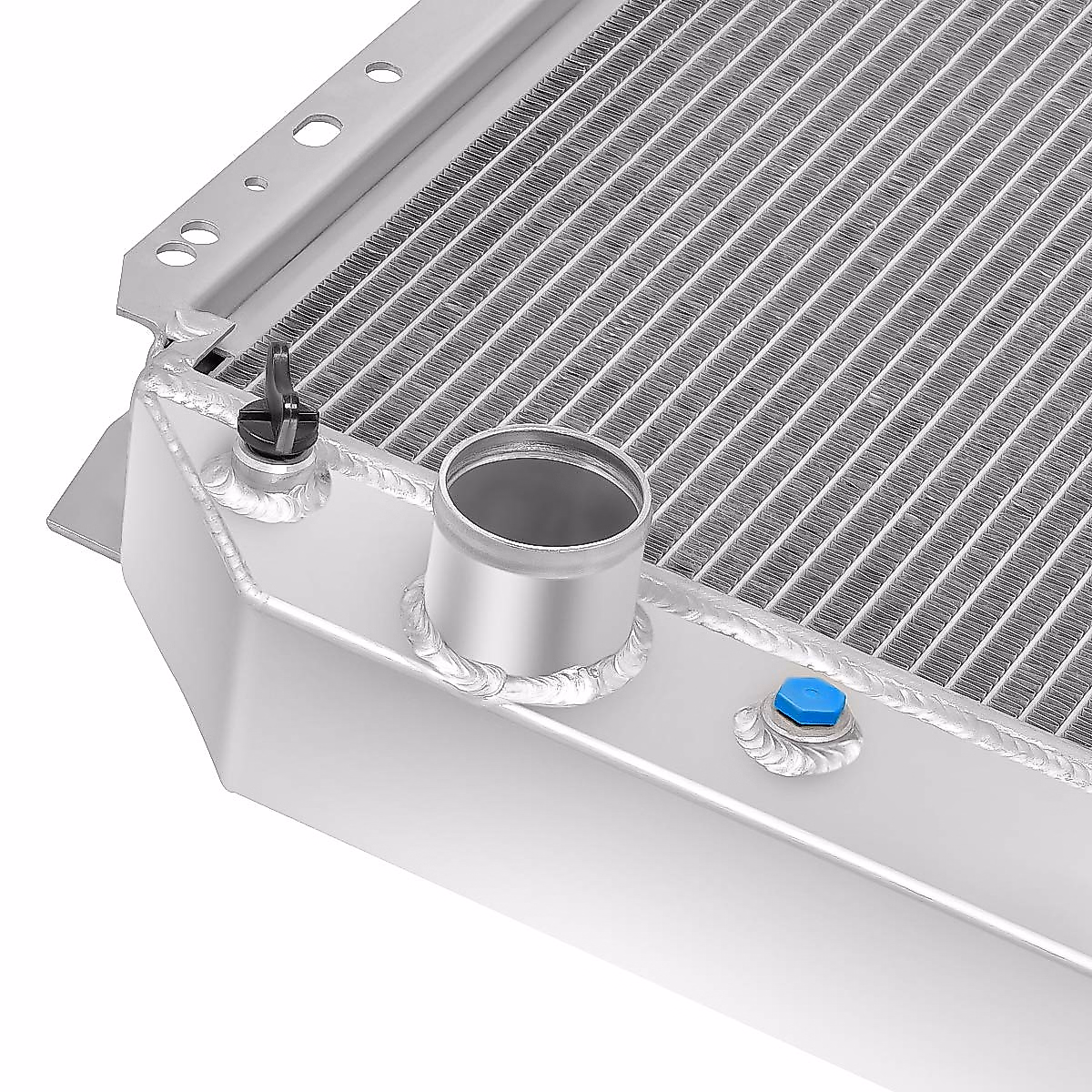 DNA Motoring RA-F10068-2 2-Row Full Aluminum Radiator Compatible with 68-79 F-100/F-150/F-250, 78-79 Bronco,26"H x 18.75"W x 1.75"D,1.75"Inlet/2"Outlet