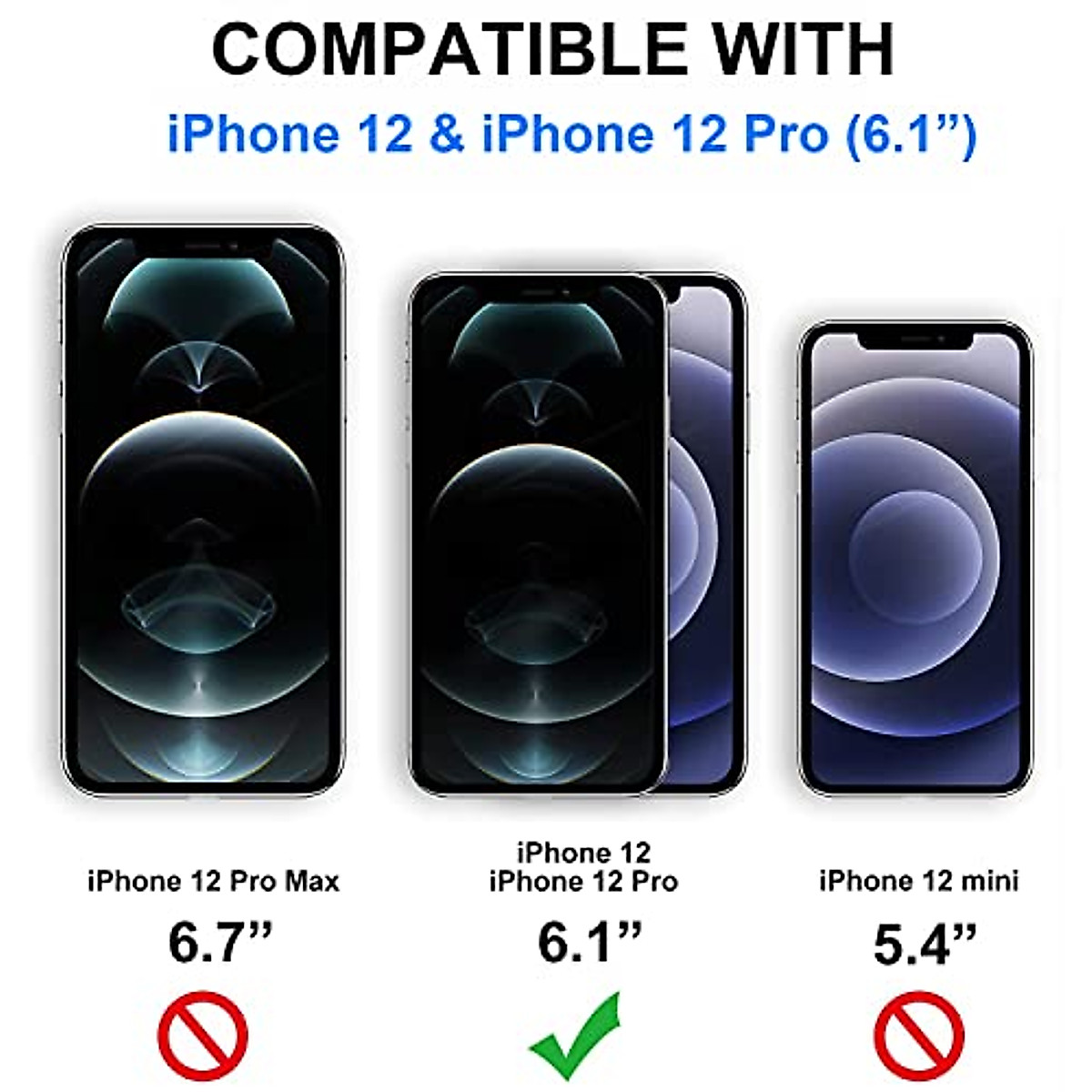 Fotbor for iPhone 12 Pro Privacy Screen Protector, iPhone 12 Privacy Screen Protector [2X Anti-Spy] [Shatterproof] Full Coverage 9H Tempered Glass Screen Protector for Apple iPhone 12 / iPhone 12 Pro 6.1"-2 Pack