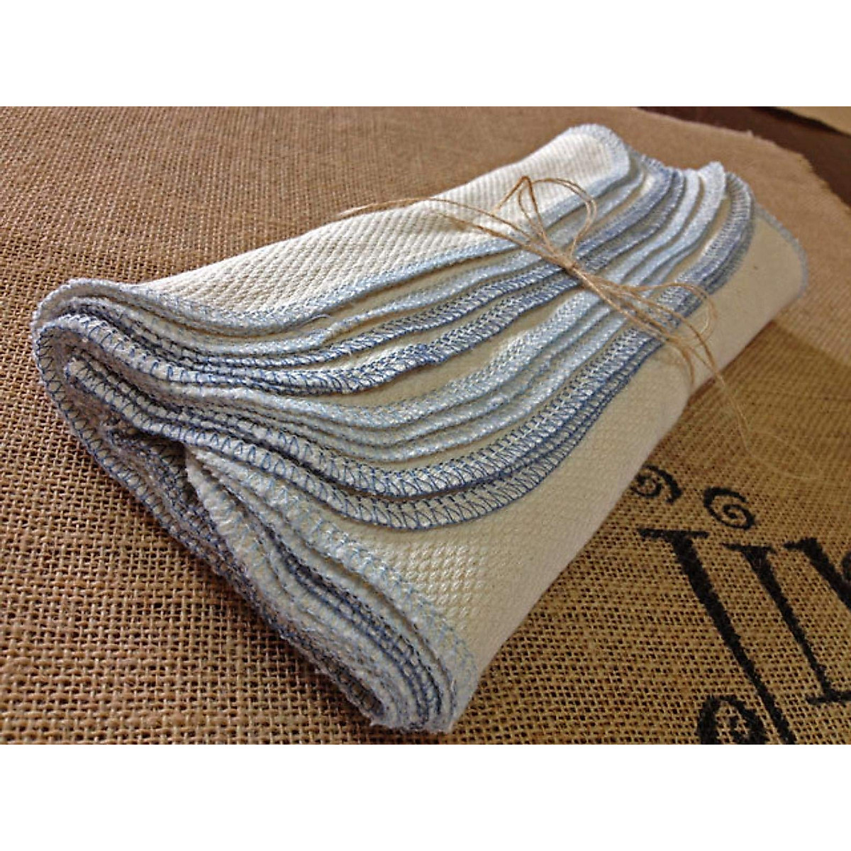 Winter Chill Blue Natural Reusable Paperless Towels - One Dozen washable reusable paper towels for kitchen, Eco Friendly Sustainable Washable Paper Towel roll, paperless paper towels reusable napkins