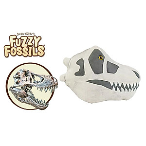 GIANT MICROBES Fuzzy Fossils Gigantic 15" T rex Stuffed Animal, T rex Plush, Dinosaur Stuffed Animal, Tyrannosaurus Rex Toy, Dinosaur Skull Decor, Dinosaur Pillow, Paleontologist Gifts