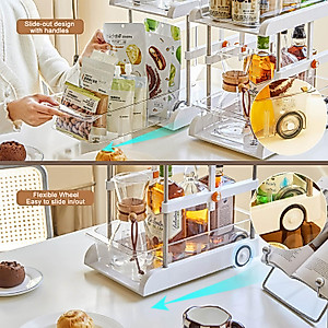2-Layer Transparent Bathroom Organizer with 2 Drawer Organizers and Storage Space, Drawer Storage Container with 6 dividers, Kitchen Organizer Under Sink, Multi-Purpose Bathroom Organizer
