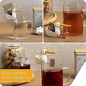 Peleg Design Pelicup: Tea Bag Holder - Fun Pelican-Shaped Tea Bag Holder for Cup w/Tea Bag Rest, Silicone Holder for Tea Bags, Mug Tea Bag Holder, 2.3x4.3x1.2 in, Cute Tea Accessories for Tea Lovers