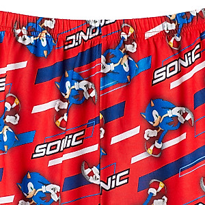 Sonic The Hedgehog Boys Pajamas for Kids 4 Piece Sleepwear Sets for Boys Pajama Bottoms and Sleep Shirts Red-blue