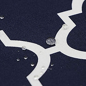 INFBLUE Patio Outdoor/Indoor Decorative Throw Pillow Water Repellent Set of 2 Square Pillow for Patio Garden Funiture (18" x 18", Blue Plaid)